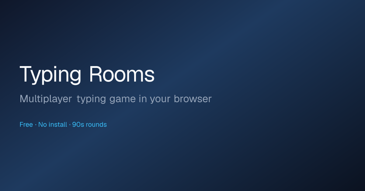 Typing Rooms — Free multiplayer typing game in your browser